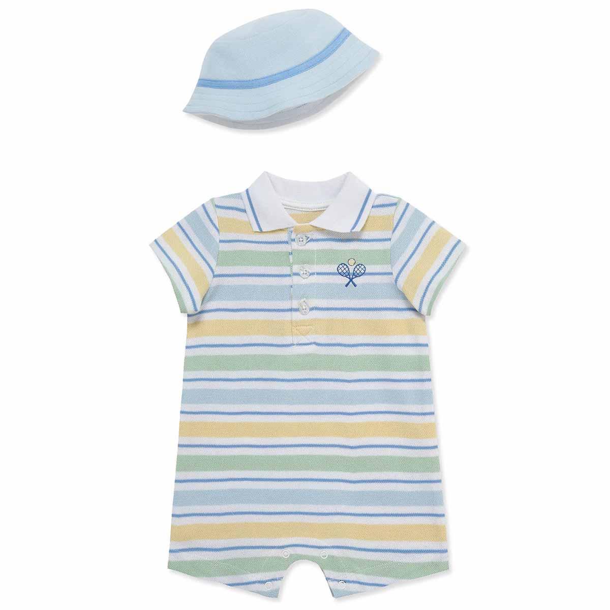 Click here for Baby Boy (3-12M) Little Me(R) Striped Tennis Rompe... prices
