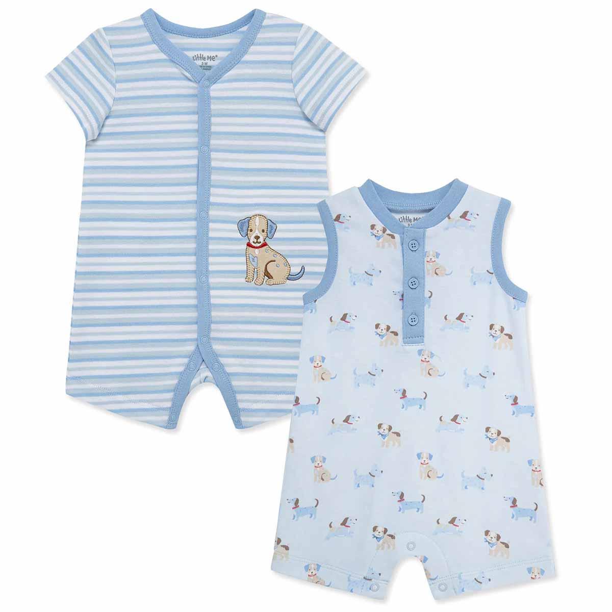 Click here for Baby Boy (3-12M) Little Me(R) 2pk. Puppy Rompers prices