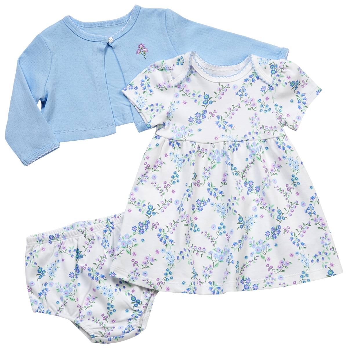 Click here for Baby Girl (3-12M) Little Me(R) 3pc. Trellis Dress... prices