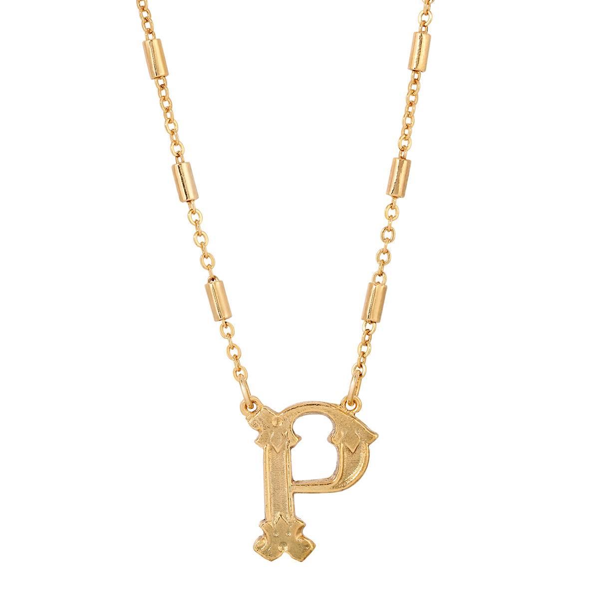 Click here for 1928 Gold Tone Initial P Pendant Necklace prices