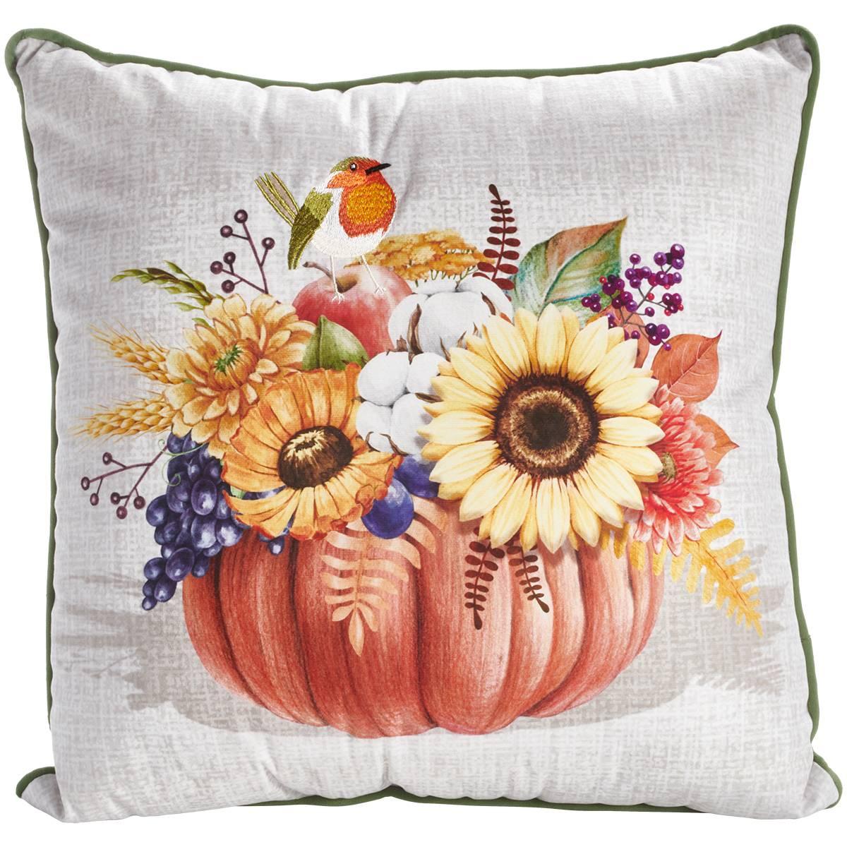 Click here for Nourison Pumpkin Flower Arrangement Decorative Pil... prices