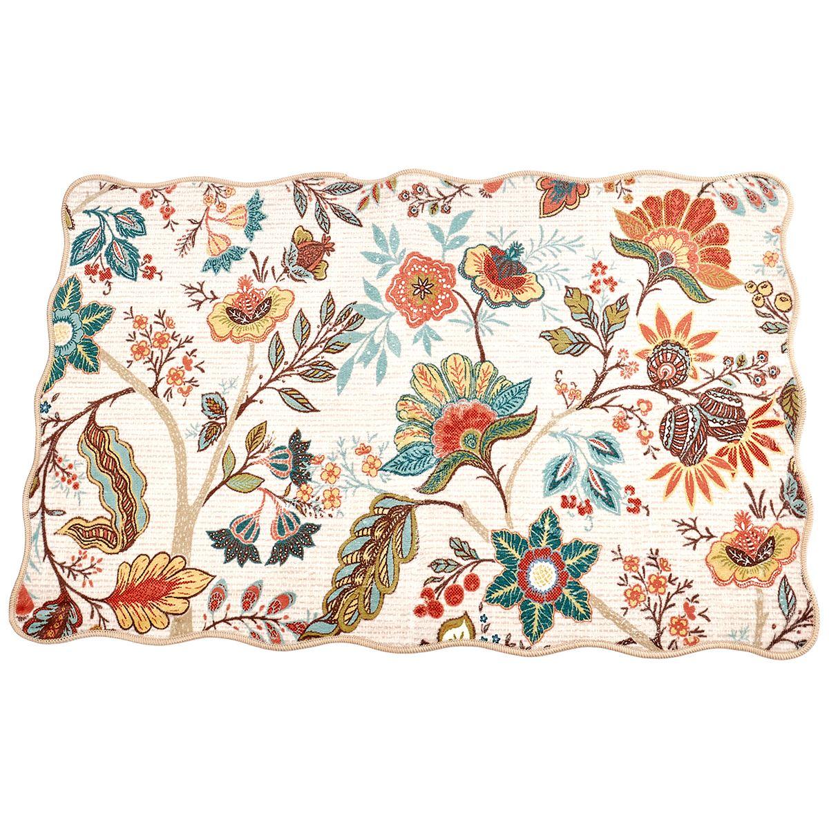 Click here for Nourison Scalloped Edges Damask Floral Rug prices