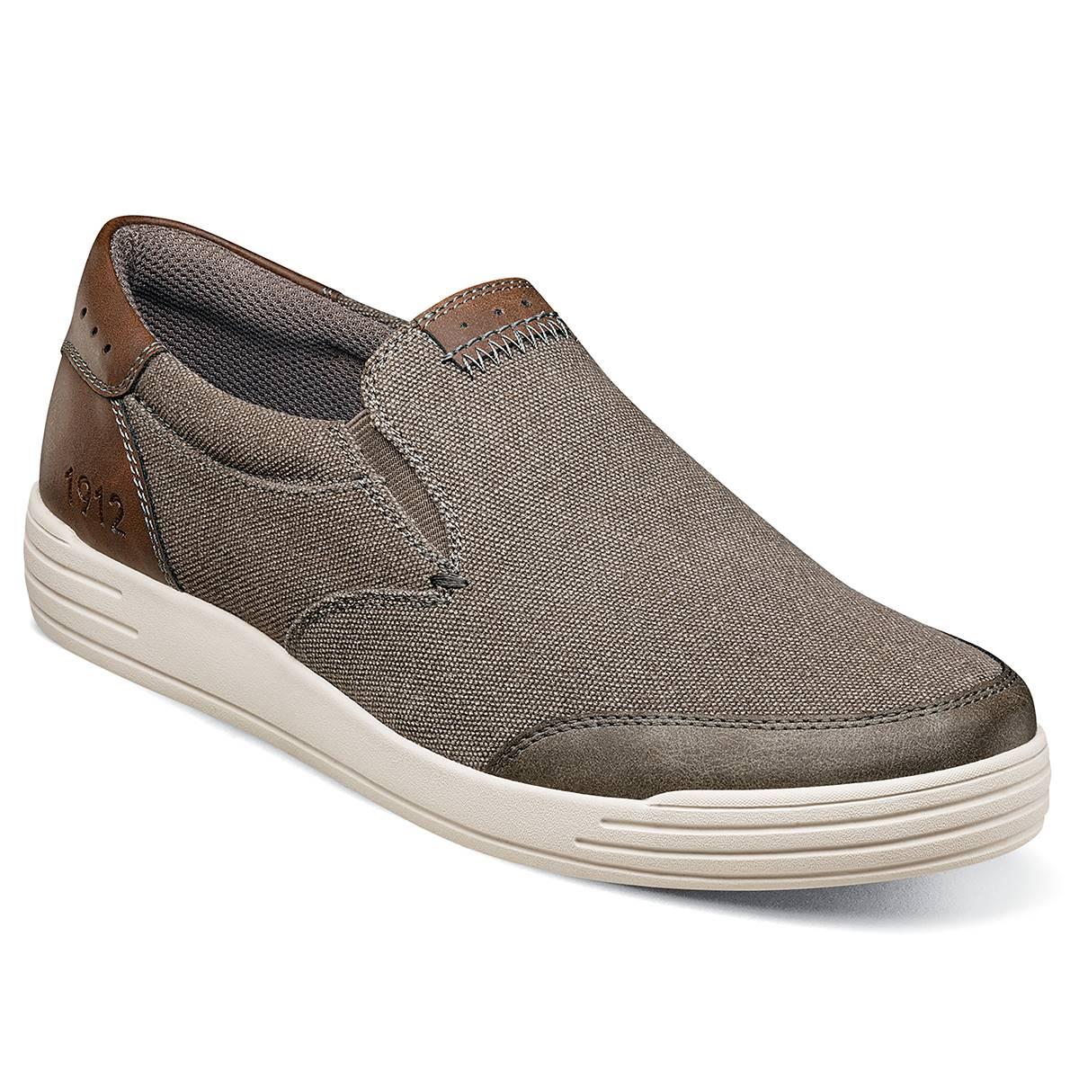 Nunn Bush Mens Kore City Walk Athletic Style Canvas Slip-On Loafer - Stone