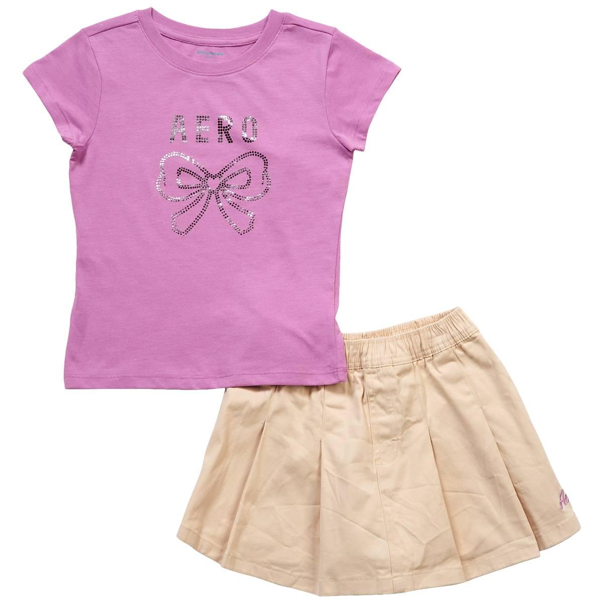 Click here for Girls (7-12) Aeropostale Foil Dots Bow Tee w/ Plea... prices