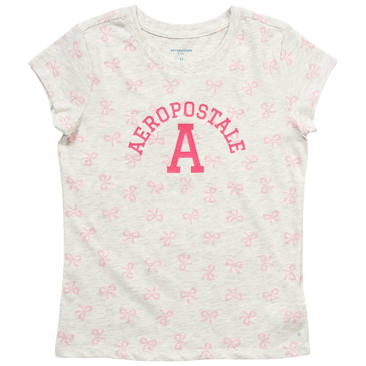 Click here for Girls (7-16) Aeropostale Short Sleeve Bow Print Lo... prices