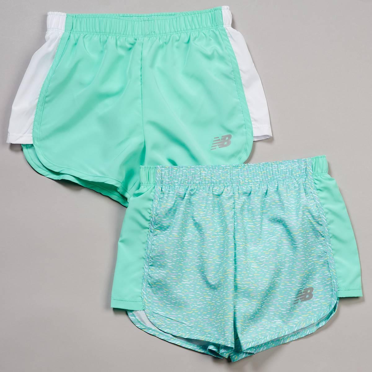 Click here for Girls (7-16) New Balance 2pk. Woven Shorts - Brigh... prices