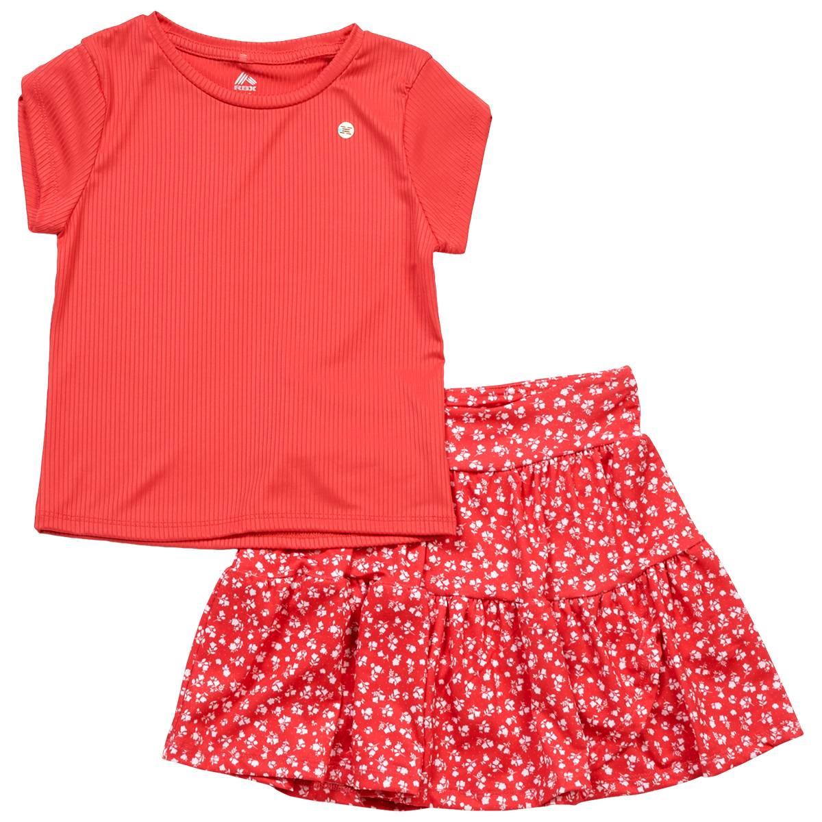 Click here for Girls (7-16) RBX Cap Sleeve Rib-Knit Top & Floral... prices