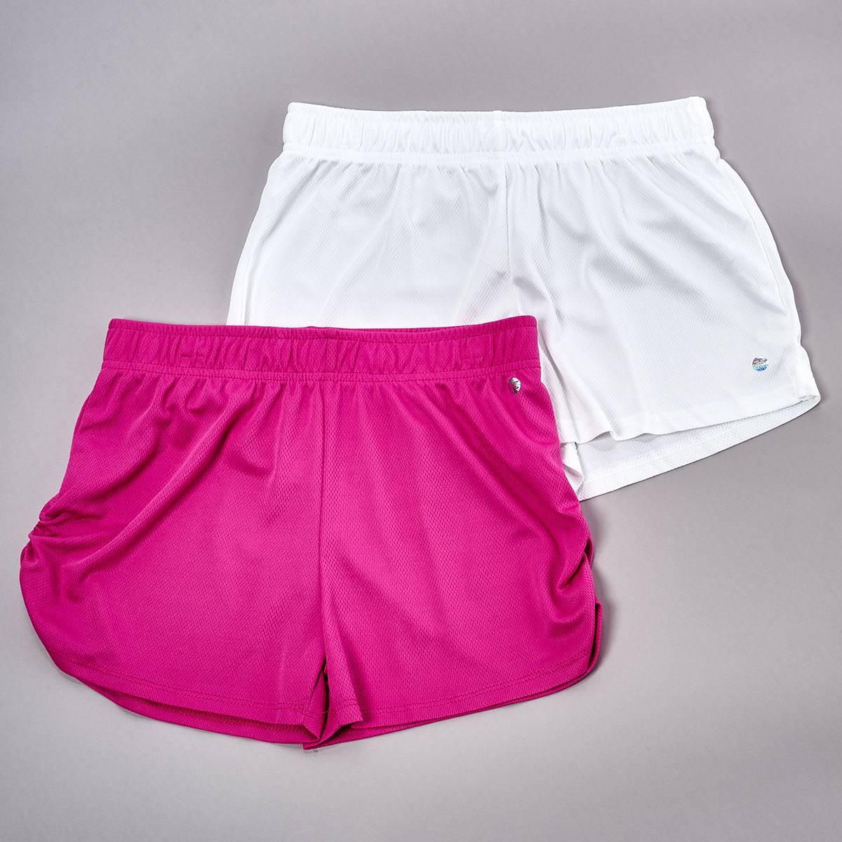 Click here for Girls (7-16) RBX 2pk. Ruched Mesh Shorts - Phlox P... prices