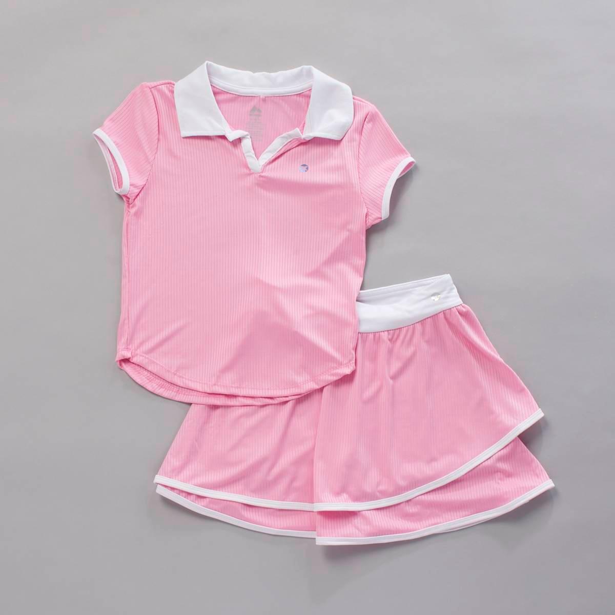 Click here for Girls (7-16) RBX Ribbed Polo Top w/ Skort Set prices