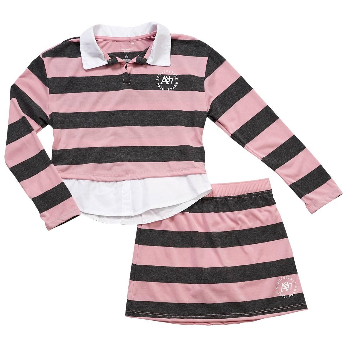 Click here for Girls (7-12) Aeropostale Long Sleeve Striped Polo... prices