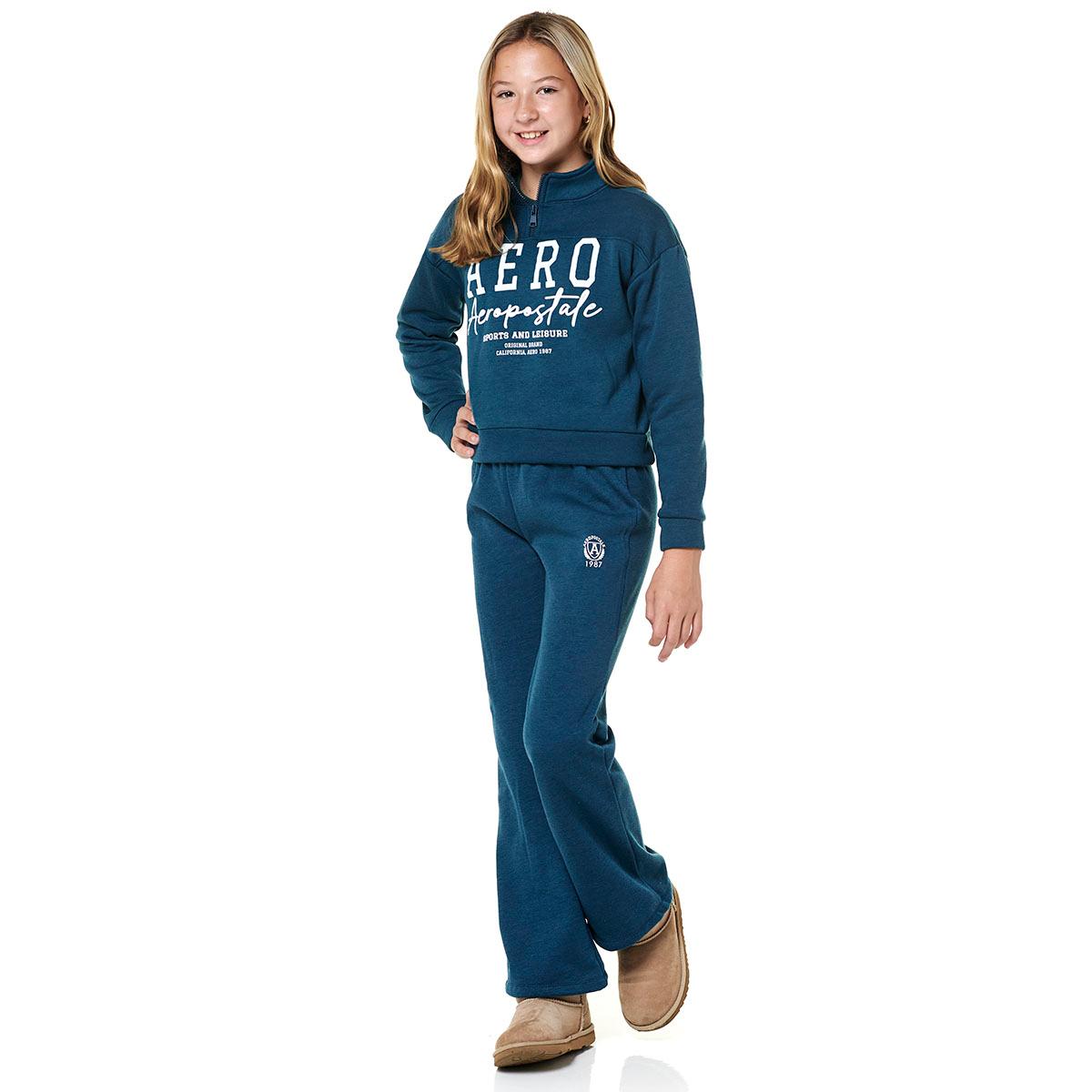 Click here for Girls (7-12) Aeropostale 1/4 Zip Sweatshirt & Flar... prices
