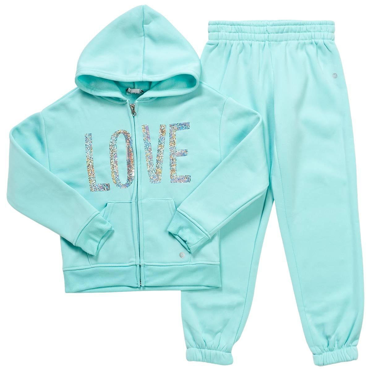 Click here for Girls (7-12) RBX Sequin Love Hooded Jacket & Solid... prices