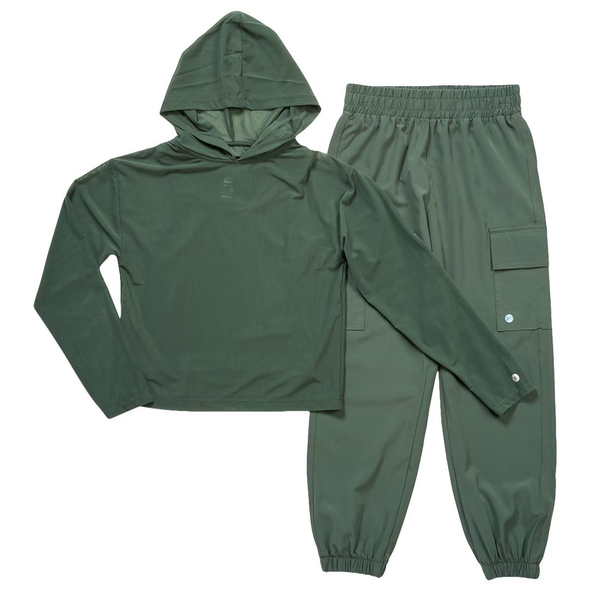 Click here for Girls (7-12) RBX 2pc. Solid Mesh Hooded Top & Carg... prices