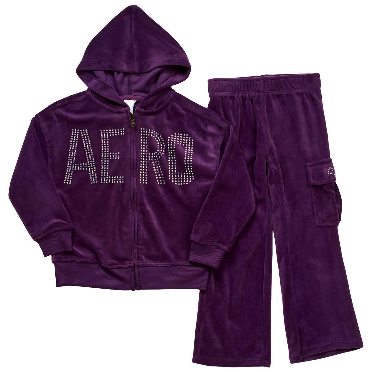 Click here for Girls (4-6x) Aeropostale Velour Hooded Jacket & Fl... prices
