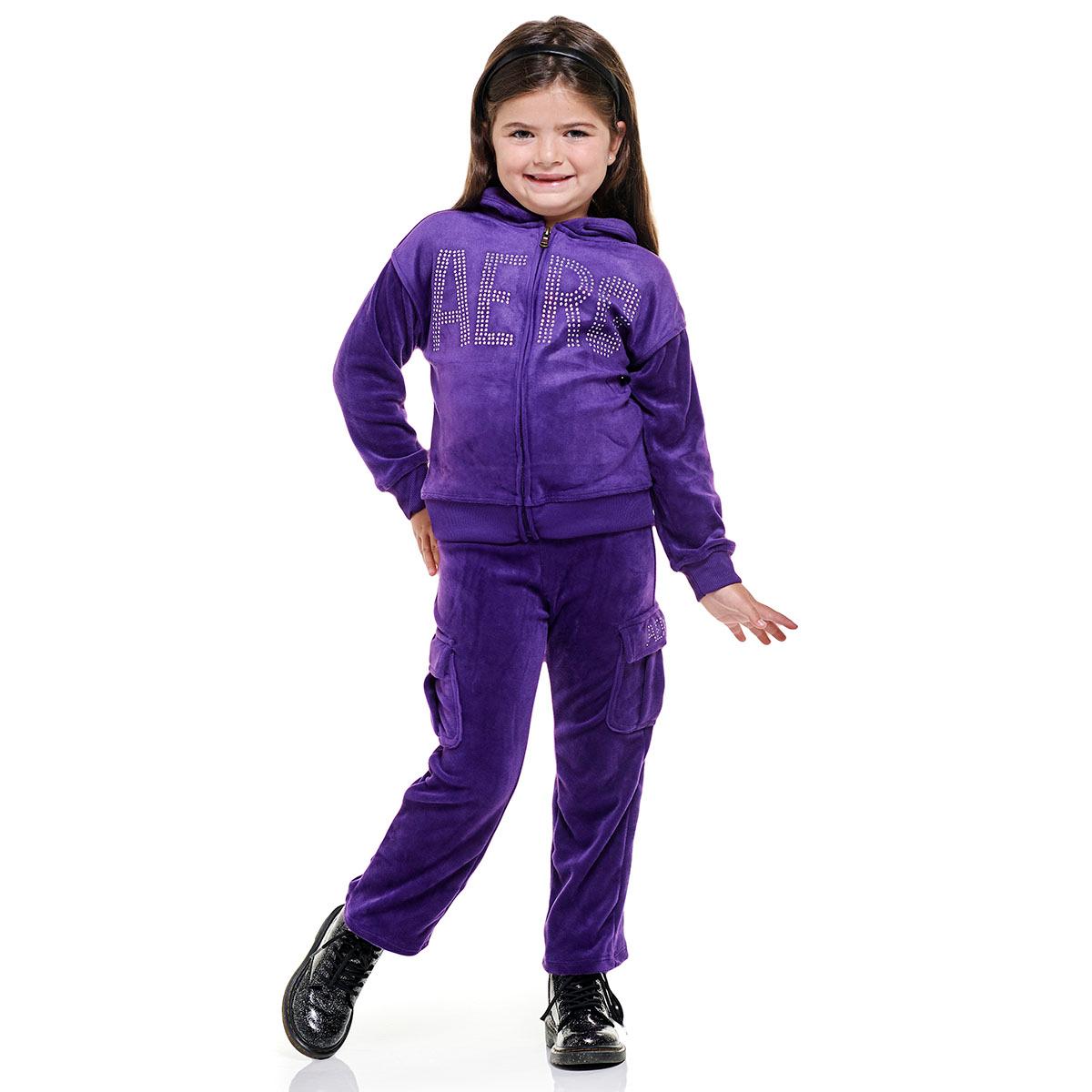 Click here for Girls (4-6x) Aeropostale Velour Hooded Jacket & Fl... prices