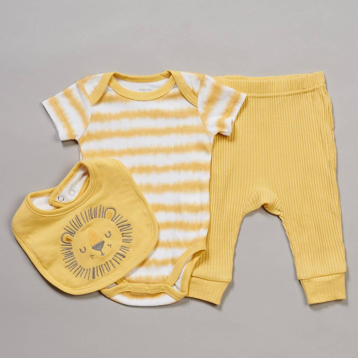 Click here for Baby Boy (NB-9M) mon cheri baby 3pc. Lion & Stripe... prices