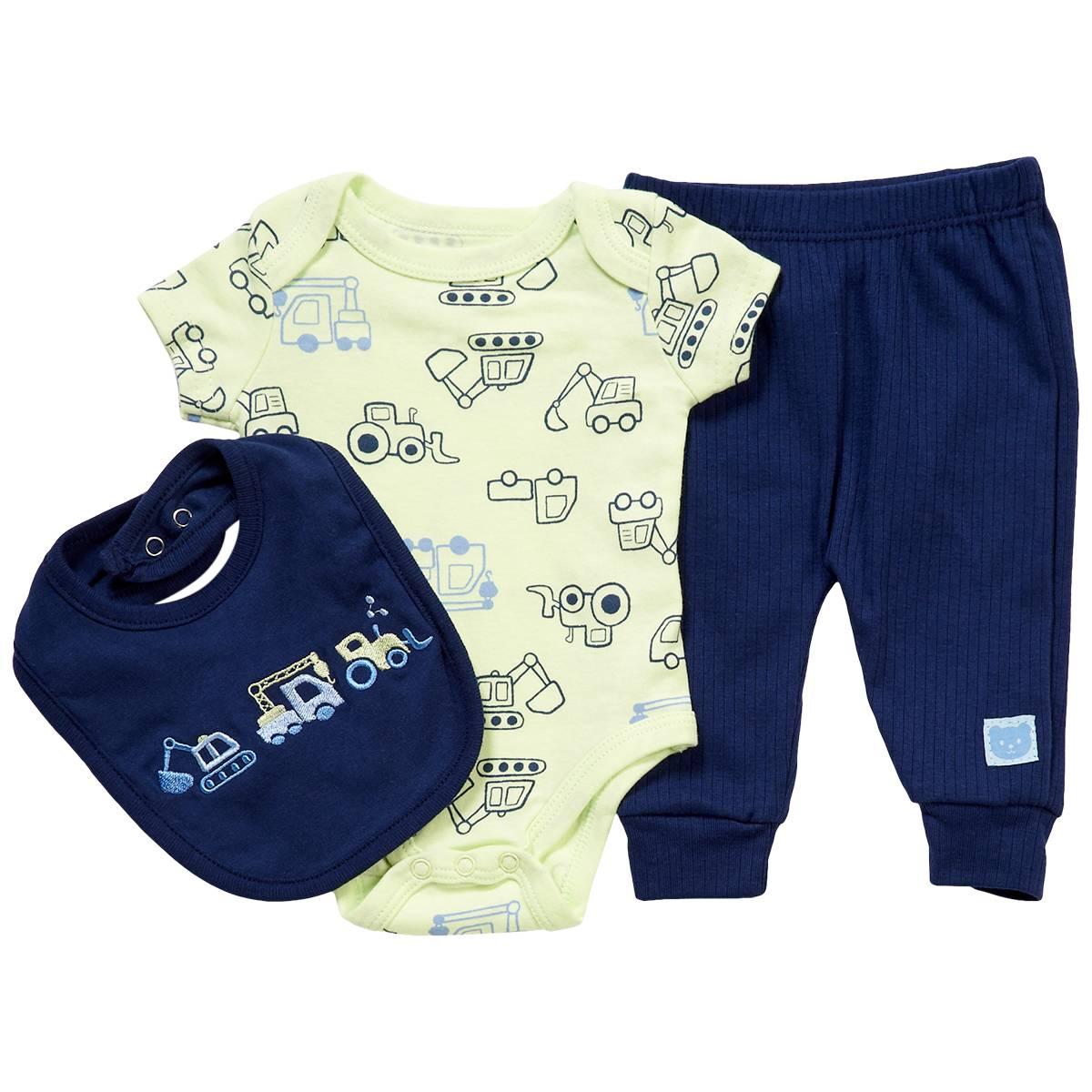 Click here for Baby Boy (NB-9M) mon cheri baby 3pc. Construction... prices