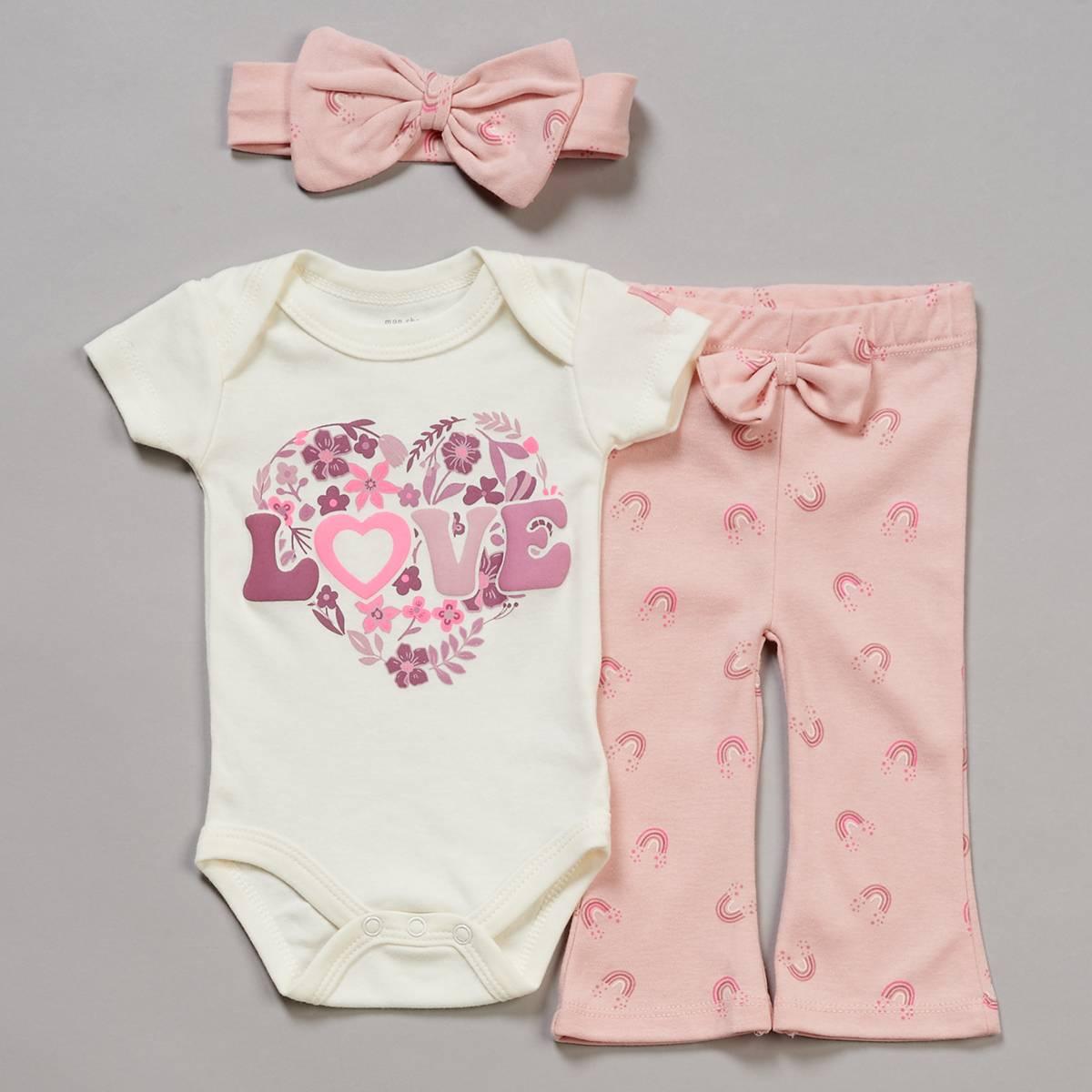 Click here for Baby Girl (NB-9M) mon cheri baby 3pc. Love Rainbow... prices