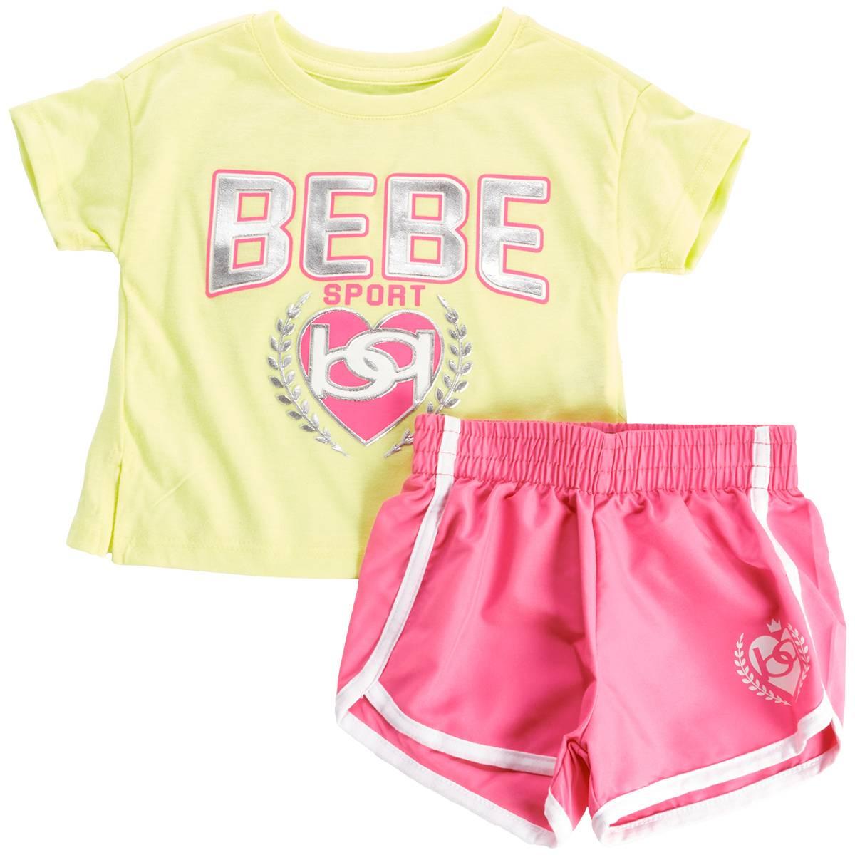 Click here for Toddler Girl Bebe Heart Tee & Shorts Set - Yellow prices