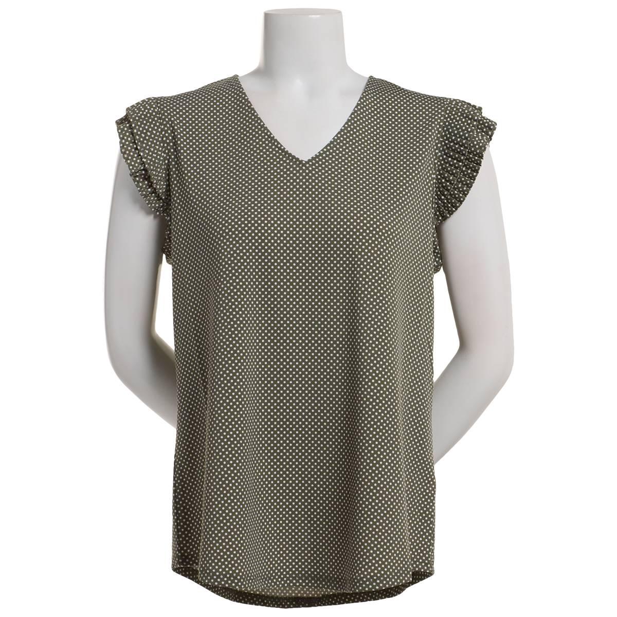 Click here for Womens Adrianna Papell Short Pleated Ruffle Sleeve... prices