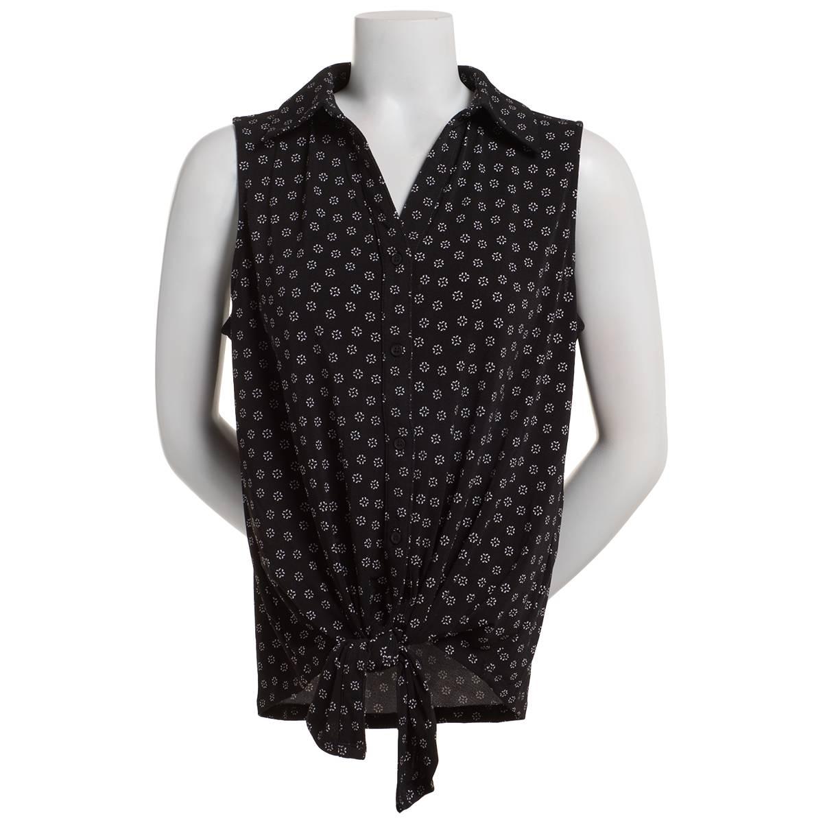 Click here for Womens Adrianna Papell Sleeveless Button Tie Front... prices