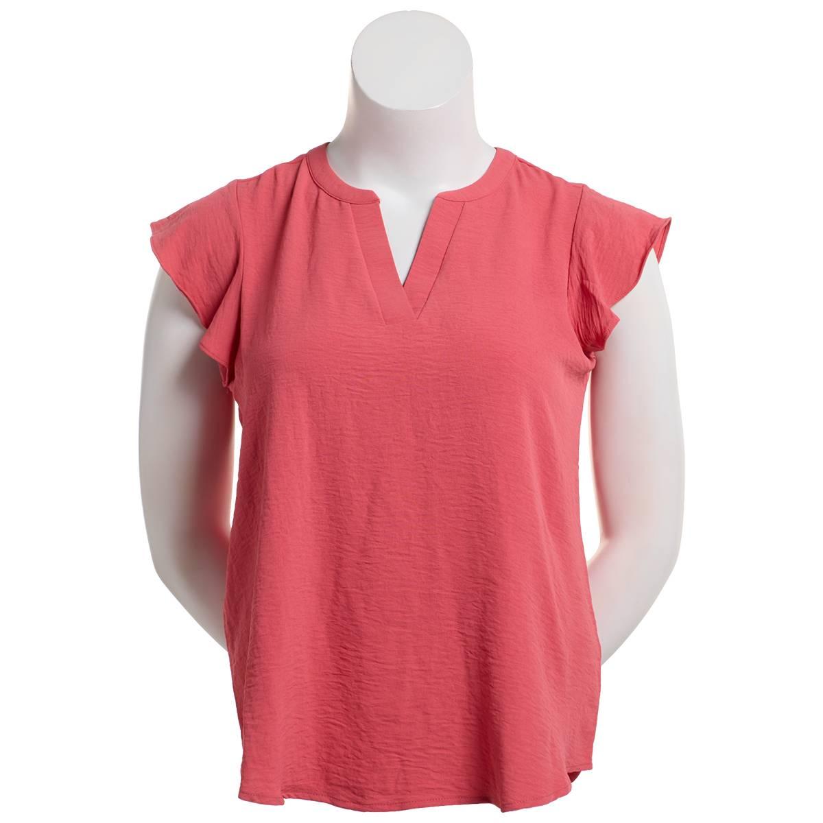 Click here for Womens Adrianna Papell Solid Short Flutter Sleeve... prices