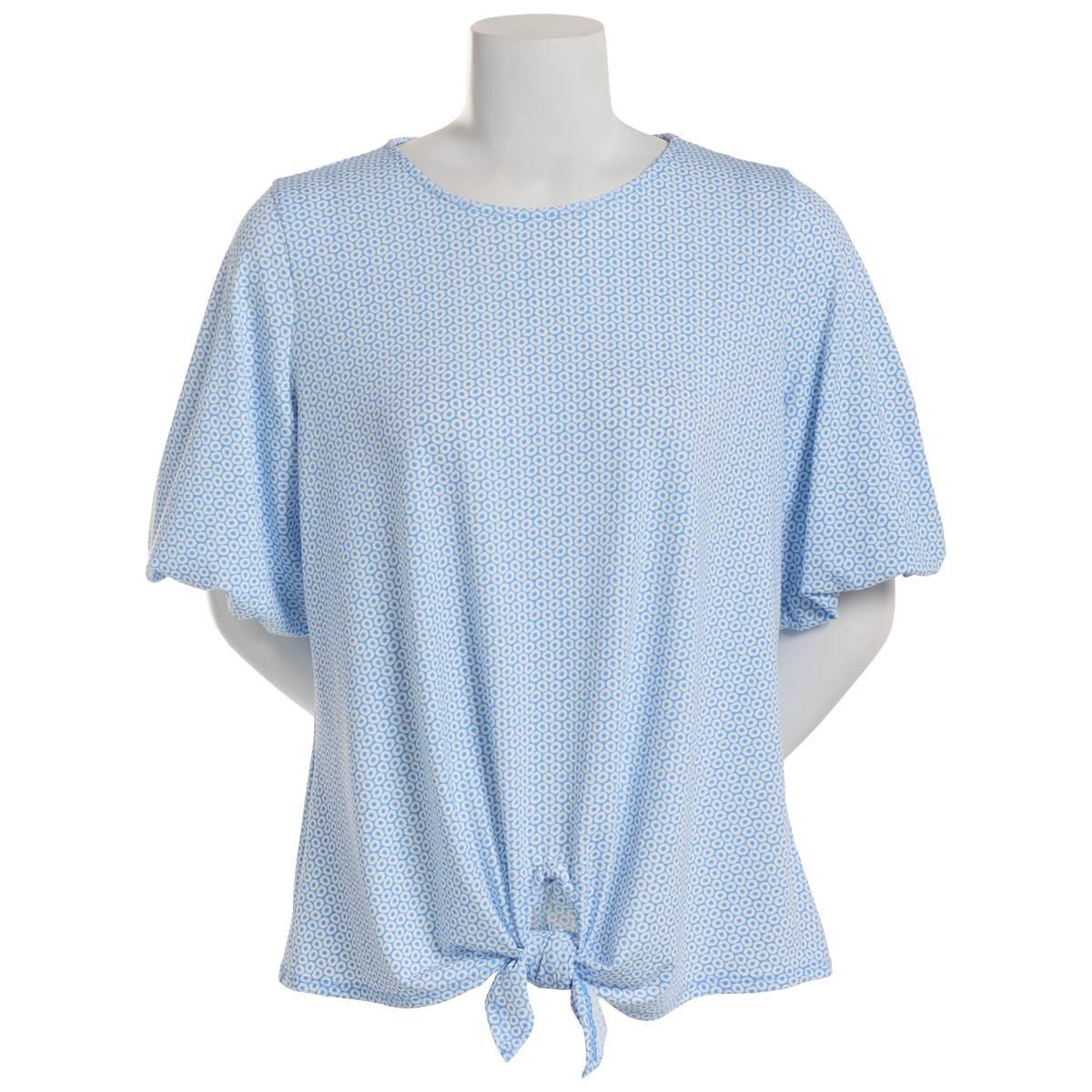 Click here for Womens Adrianna Papell Short Sleeve Tie Front Geom... prices