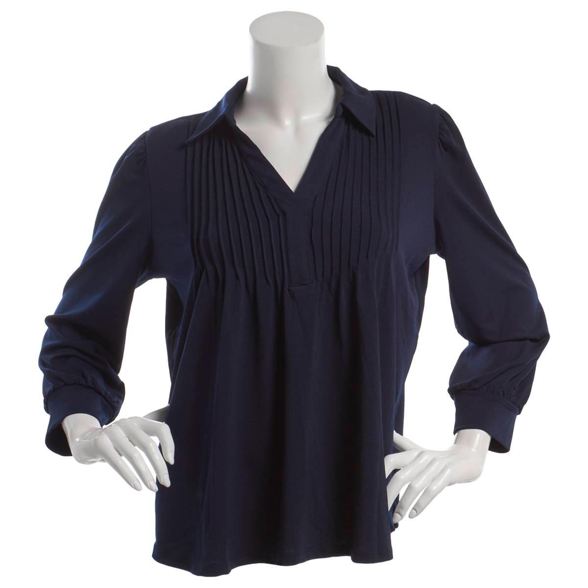 Click here for Womens Adrianna Papell 3/4 Sleeve Spread Collar Pi... prices