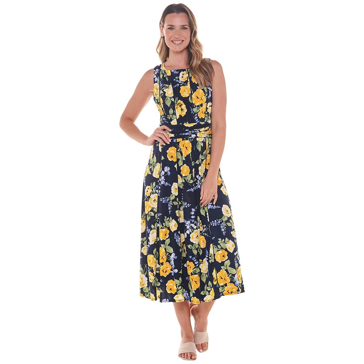 Click here for Womens Perceptions Sleeveless Pintuck Ruched Waist... prices