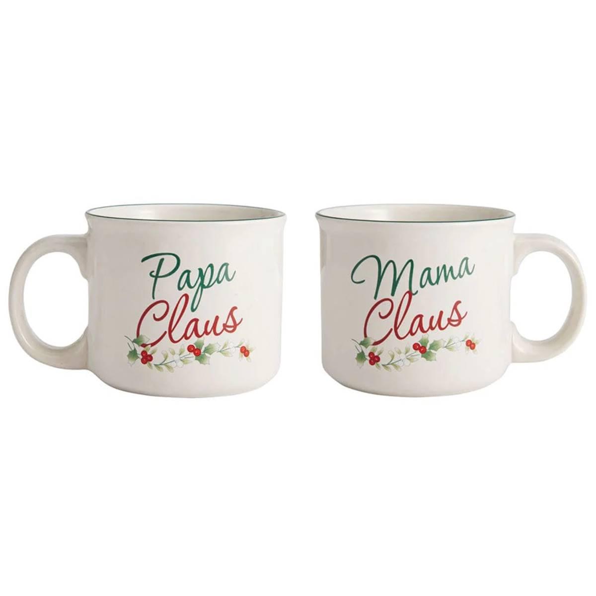 Winterberry Holiday Mama & Papa Claus Mugs - Assorted