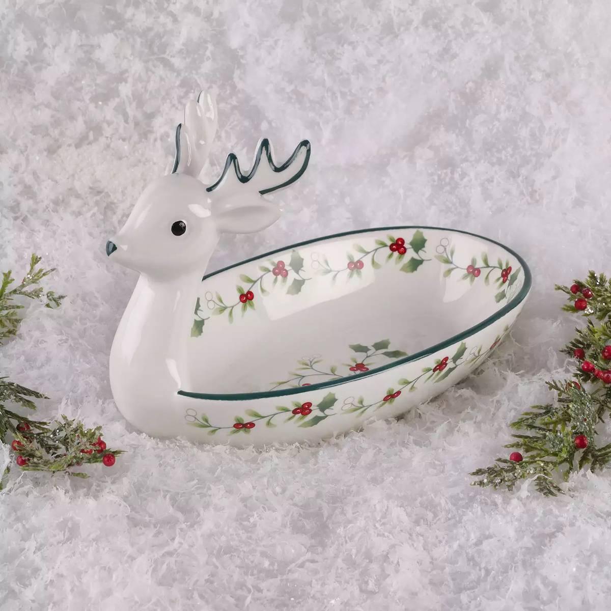 Click here for Pfaltzgraff(R) Winterberry 8.5in. Reindeer Candy D... prices