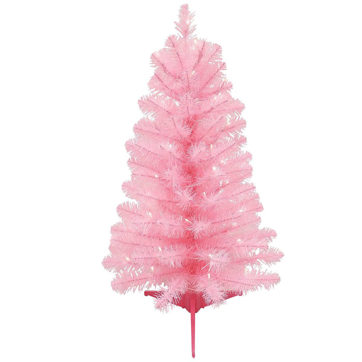 Click here for Puleo International 30in. Pre-Lit Pink Christmas T... prices