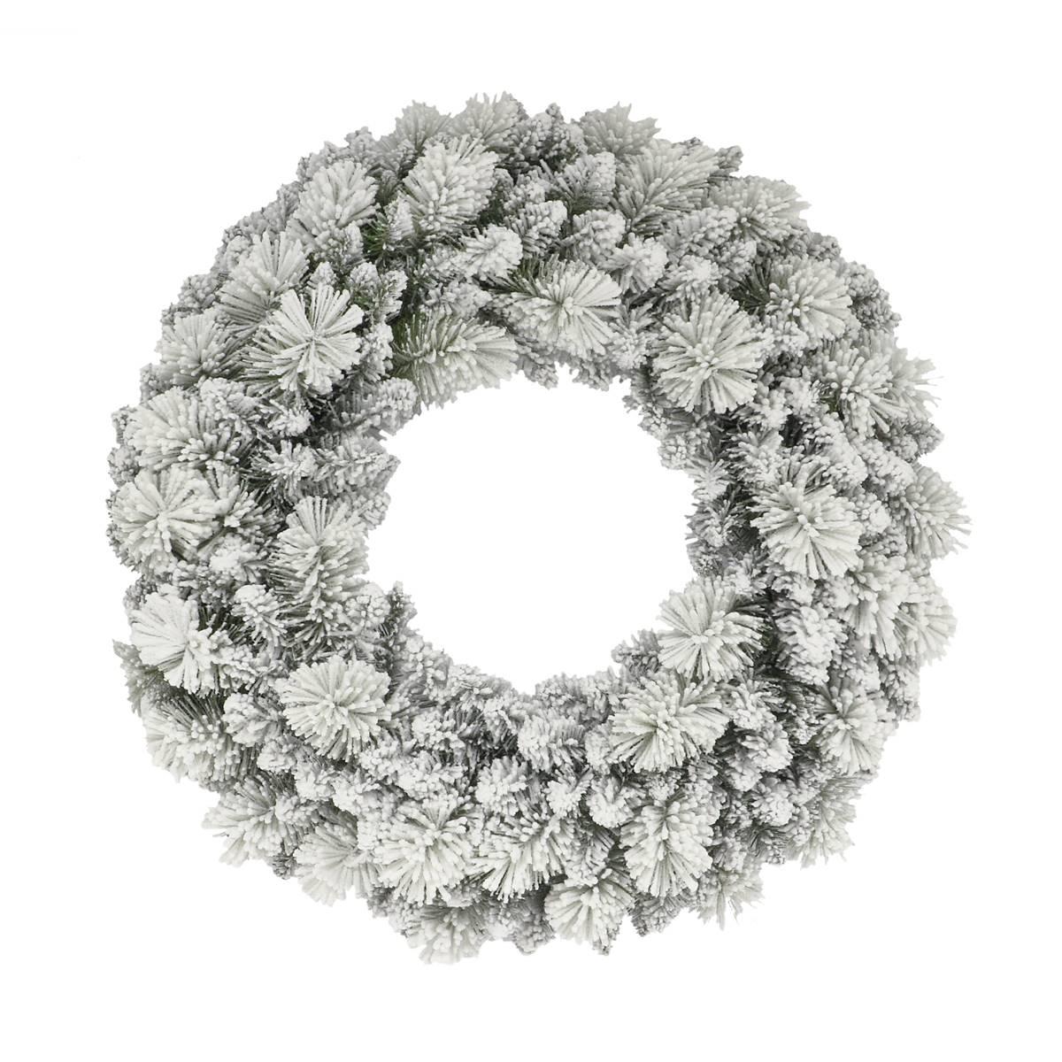 Click here for Puleo International 32in. Flocked Spruce Wreath prices