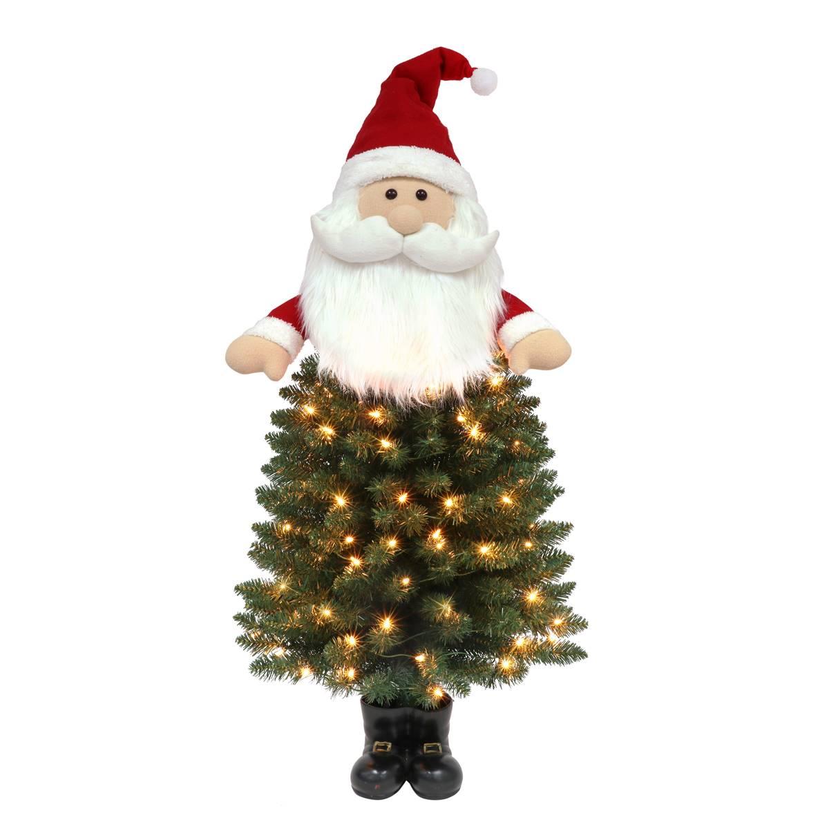 Click here for Puleo International 4ft. Pre-Lit Santa Christmas T... prices