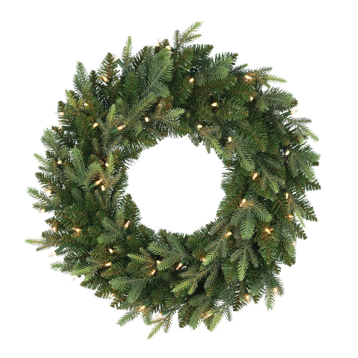 Click here for Puleo International 24in. Pre-Lit Balsam Fir Wreat... prices