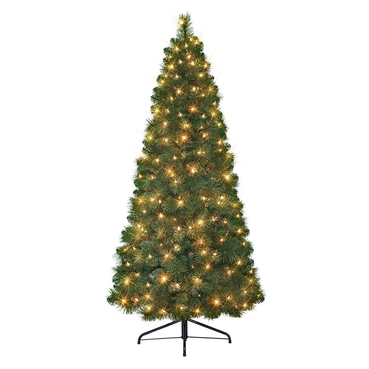 6.5 Pre-Lit Wall Half Tree with 150 Underwriters Laboratories Clear Incandescent Lights  437 Tips - Green