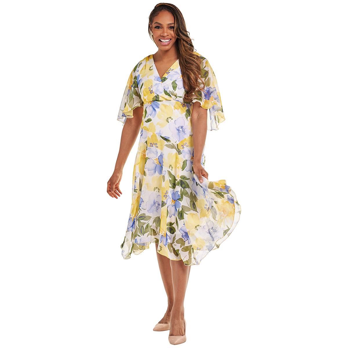 Click here for Womens Rabbit Rabbit Rabbit Flutter Sleeve Floral... prices