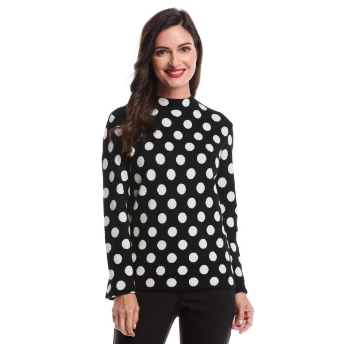 Click here for Womens Rafaella(R) Long Sleeve Mock Neck Dot Sweat... prices