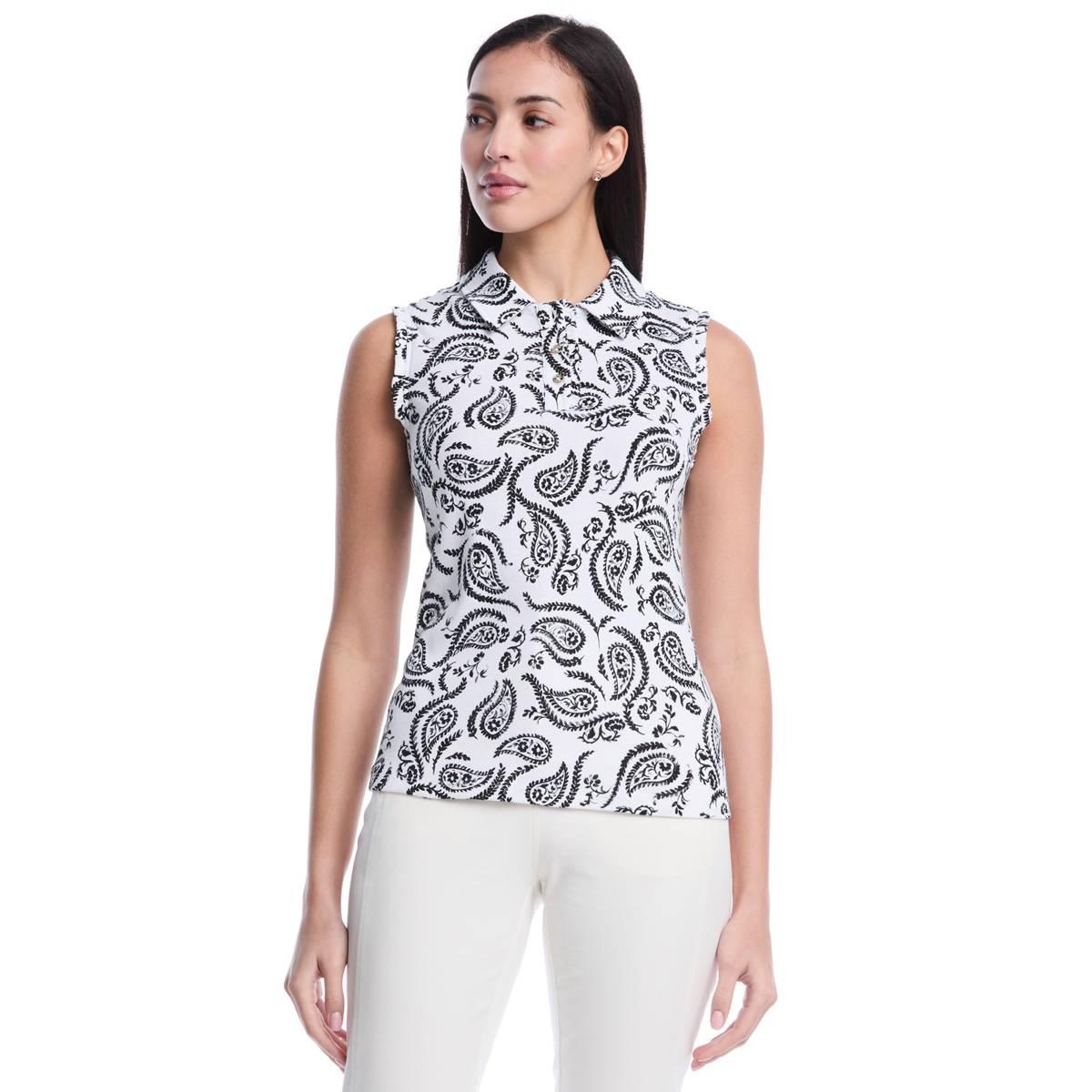 Click here for Womens Rafaella(R) Sleeveless Paisley Ruffle Trim... prices