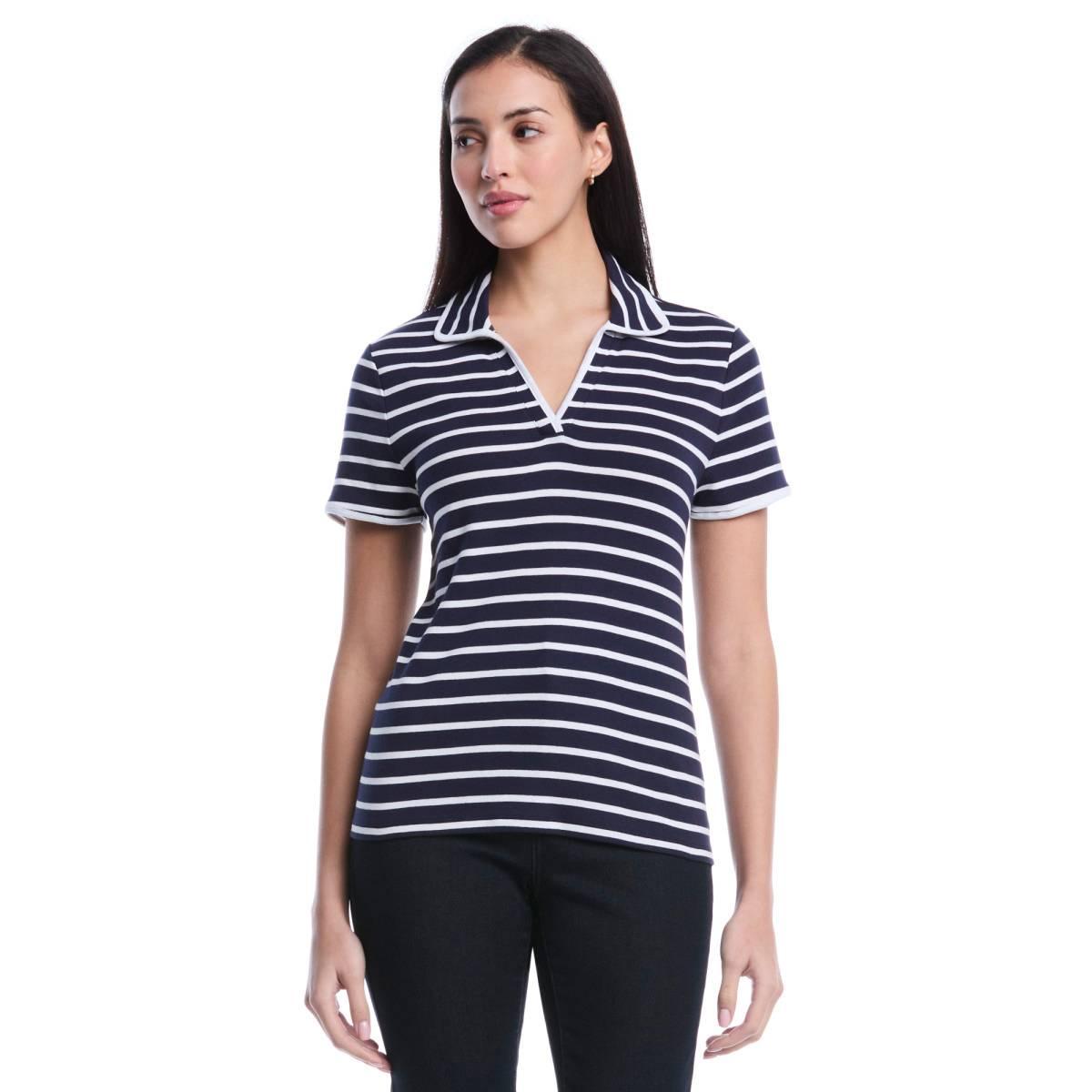 Click here for Womens Rafaella(R) Short Sleeve Contrast Trim Stri... prices