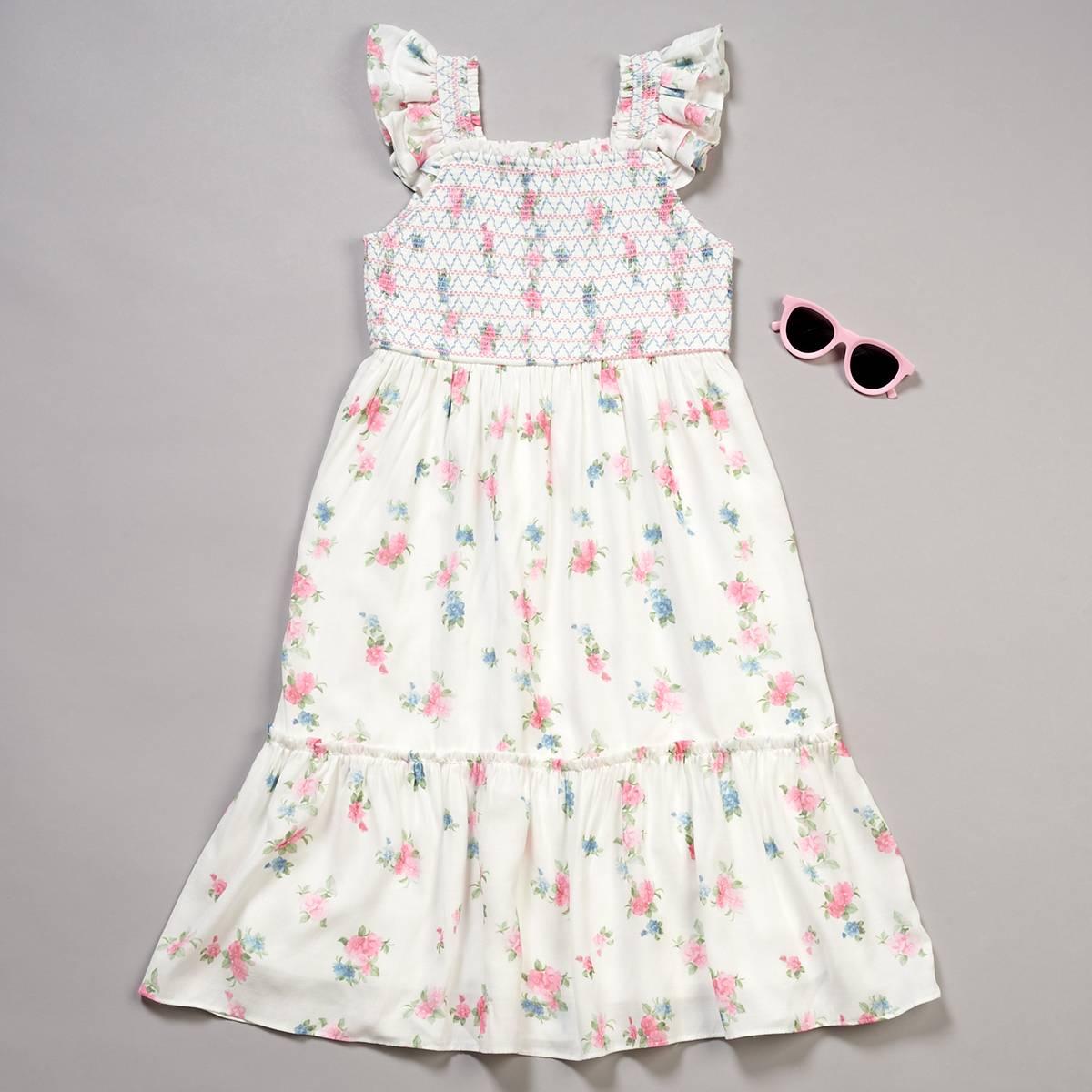 Click here for Girls (4-6x) Rare Editions Smocked Floral Print Ma... prices