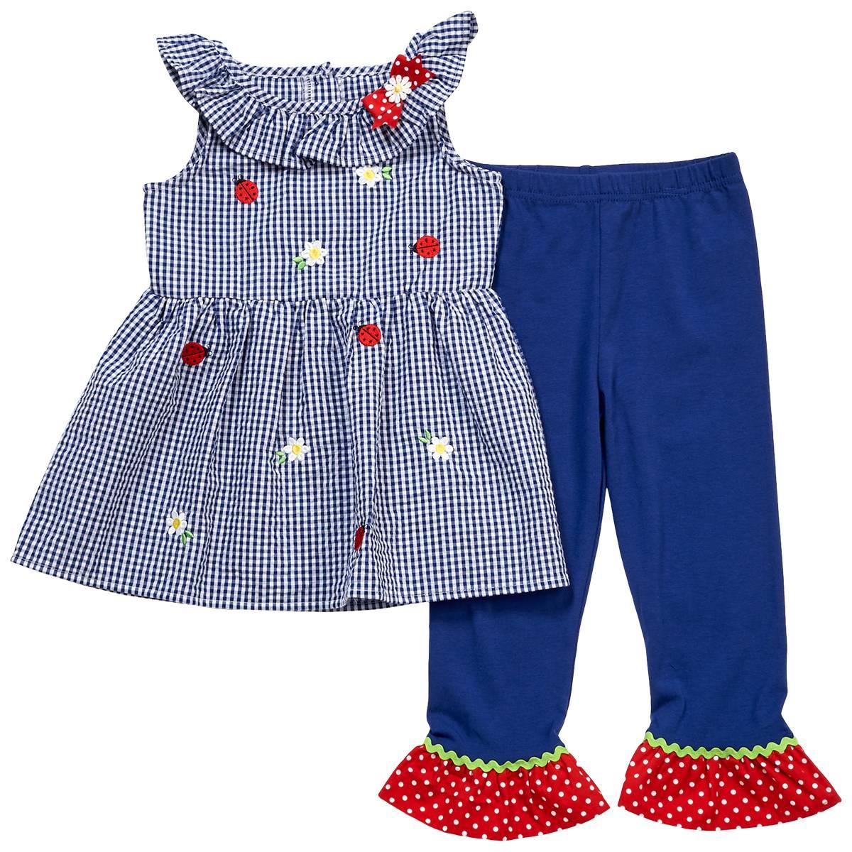 Click here for Girls (4-6x) Rare Editions Ladybug Flower Seersuck... prices