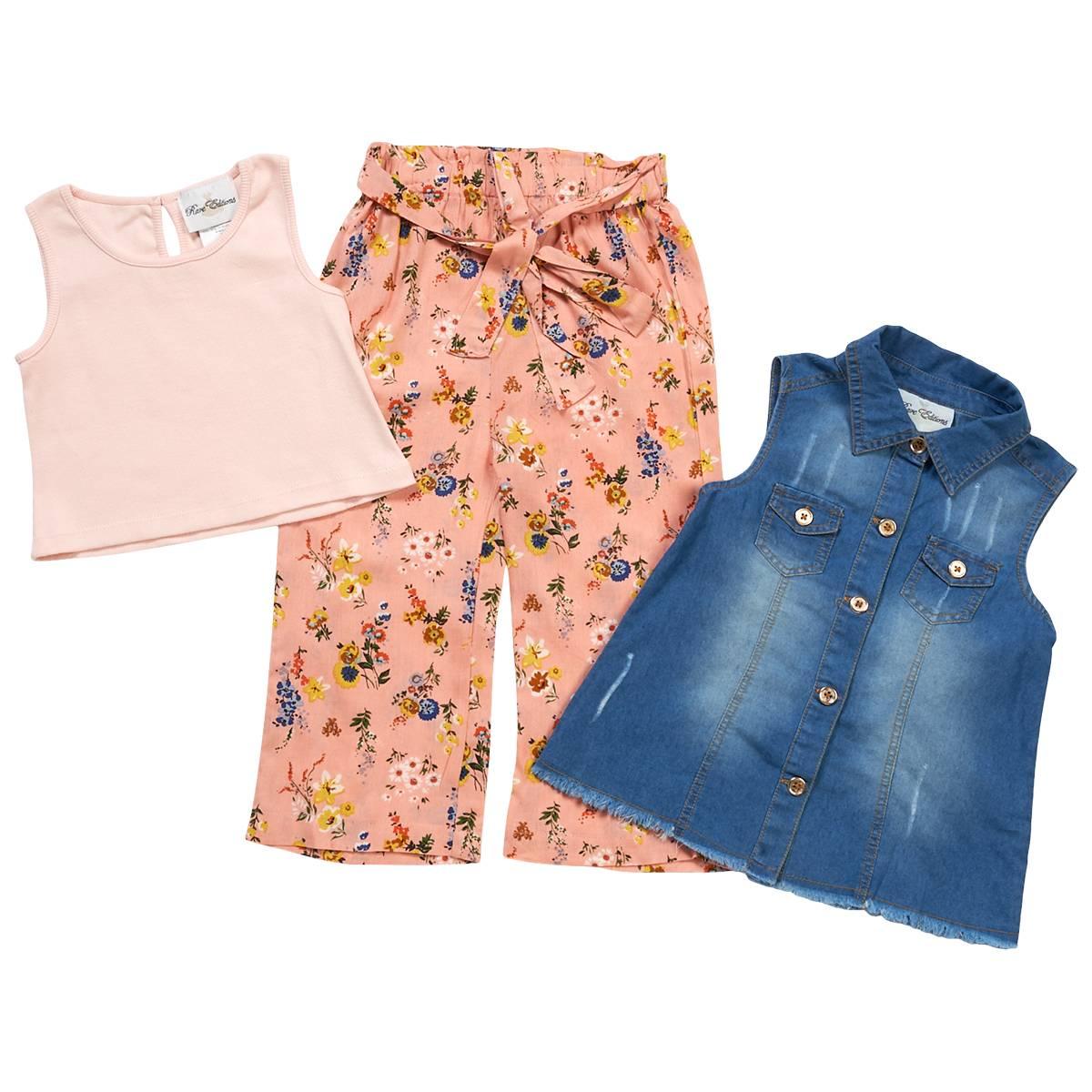 Click here for Girls (4-6x) Rare Editions 3pc. Tank/Denim Vest/Fl... prices