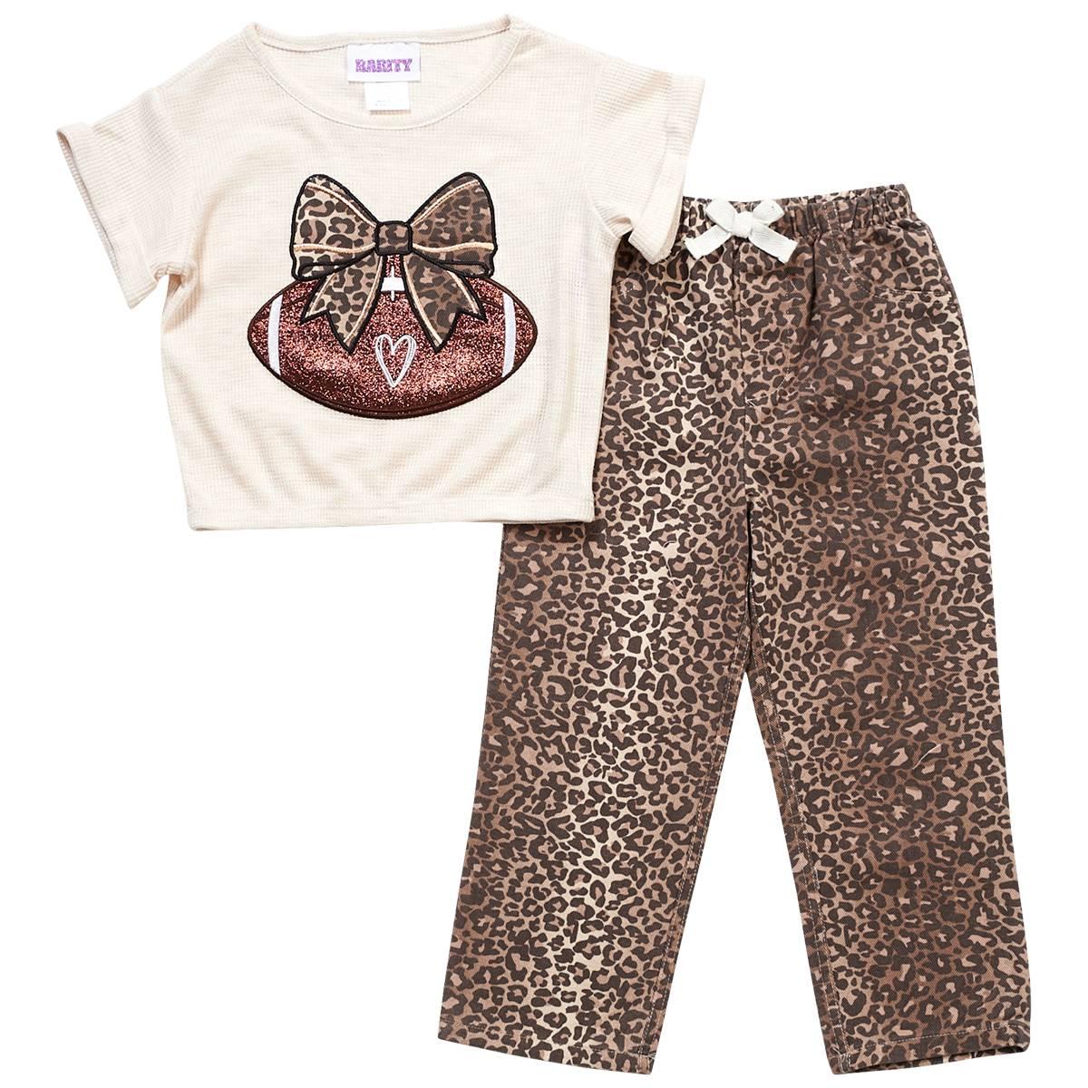 Click here for Girls (4-6x) Rarity Football Bow Top & Leopard Wid... prices