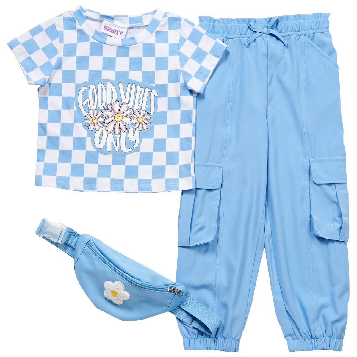 Click here for Girls (4-6x) Rarity Good Vibes Checkered Tee & Car... prices
