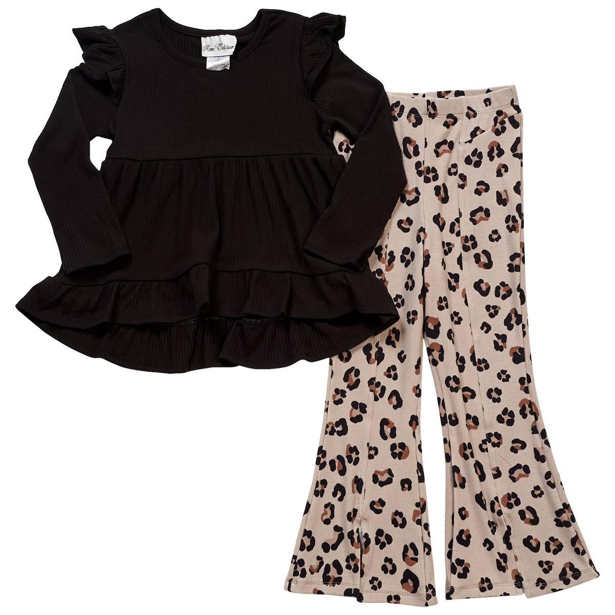Click here for Girls (4-6x) Rare Editions Ruffle Top & Leopard Fl... prices