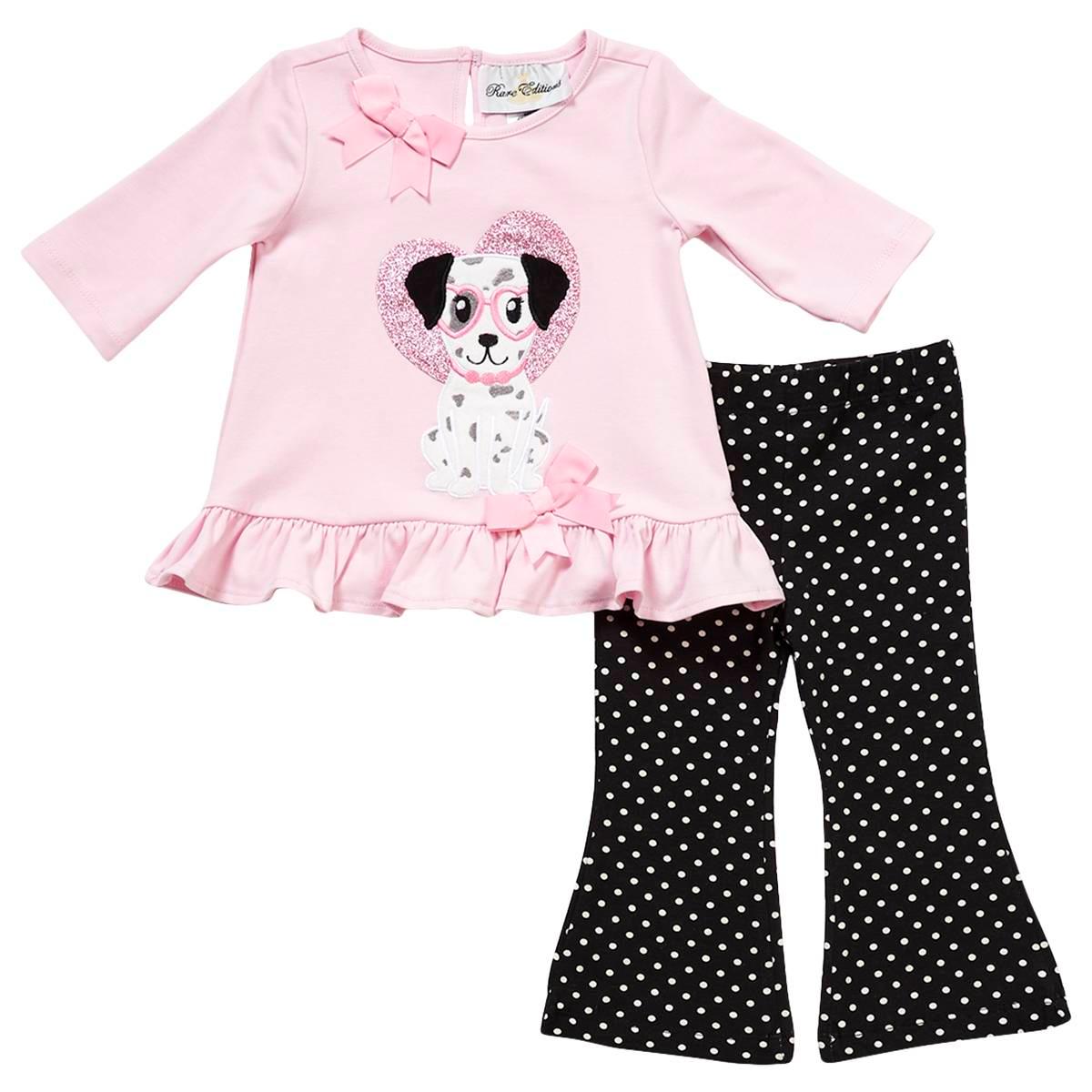 Click here for Baby Girl (12-24M) Rare Editions Dog Bow Top & Dot... prices