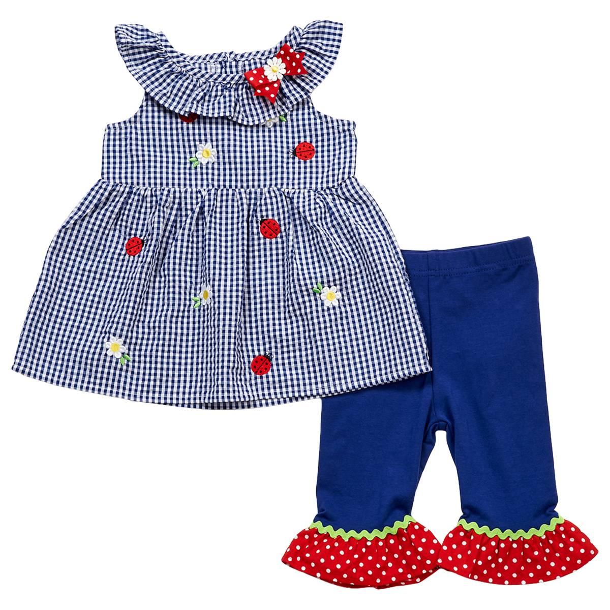 Click here for Toddler Girl Rare Editions Ladybug Seersucker Legg... prices