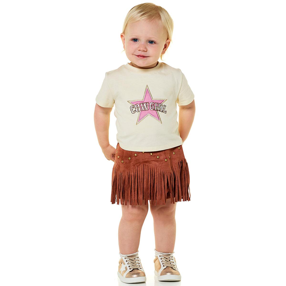 Click here for Toddler Girl Rare Editions Cowgirl Tee & Fringe Sk... prices