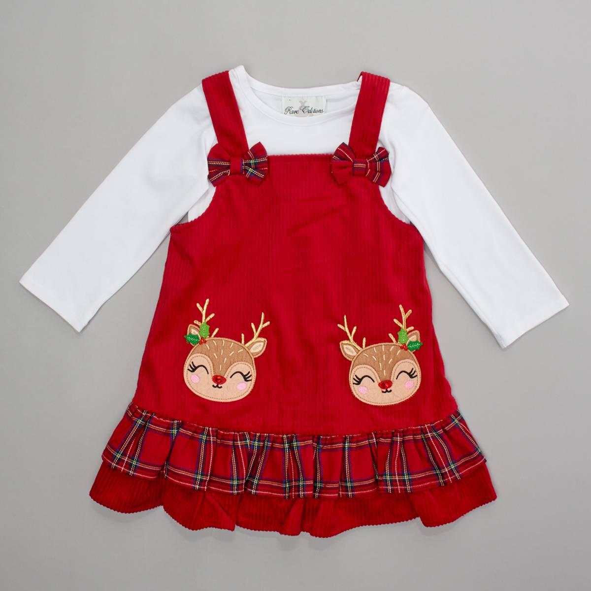 Click here for Toddler Girl Rare Editions Reindeer Corduroy Jumpe... prices